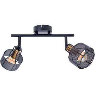 N&auml;ve Plafonnier plafonnier lampe de salon m&eacute;tal noir L 32 cm 2 lampes