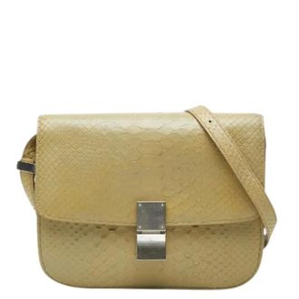 Celine Pre-owned Sac bandouli&egrave;re classique en python - Femme - Pre-owned - Beige - Taille: ONE Size