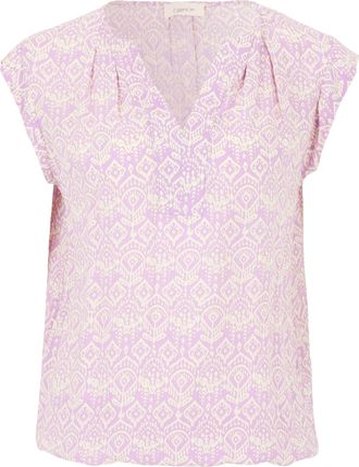 Cartoon Damen Casual-Bluse mit Muster 38, Weiß/Violett