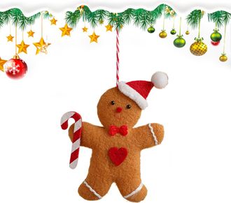Generic Festive Gingerbread Man Decor, Reusable Cute Cartoon Holiday Gingerbread Man Ornaments for Christmas Tree, Dining Table, Party, Mantle, Fireplace, Win