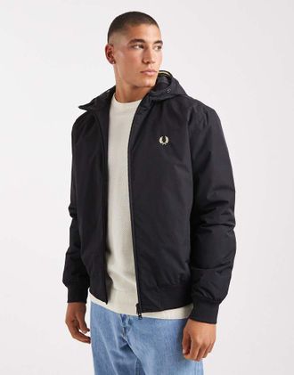 Fred Perry Brentham - Schwarze Kapuzenjacke