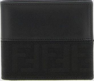 Fendi Bifold-Brieftasche aus Kalbsleder mit FF-Monogramm-Jacquard