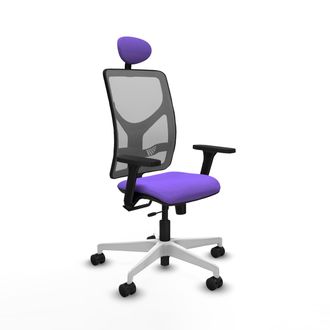 Piqueras y Crespo &Uuml;berwachungsstuhl mit 3D-Armen, h&ouml;henverstellbarer Lendenwirbelst&uuml;tze und festem Kopfteil, ausgestattet mit Syncro/Traslack und Schneideschaum, Grau/L