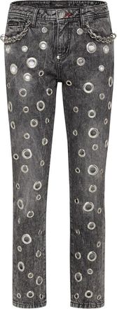 Philipp Plein Femme, Jeans, Gris, Taille: W25 Boyfriend Metal Rings