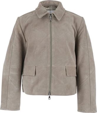 Won Hundred Homme, Vestes, Gris, Taille: M Veste en daim &agrave; poches plaqu&eacute;es