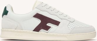 Faguo Baskets en cuir blanc et bordeaux