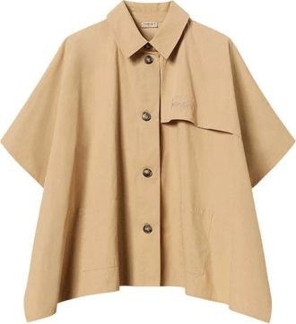 Twinset Femme, Vestes, Beige, Taille: ONE Size Poncho Trench en Gabardine de Coton