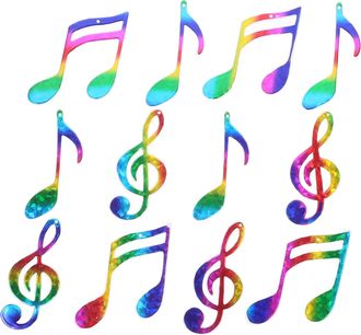 Supvox Weihnachtsanhänger 12 Stück Kunststoff Weihnachtsbaum Anhänger Musik Weihnachtsbaum Ornamente Musik Note Charms Weihnachtsschmuck