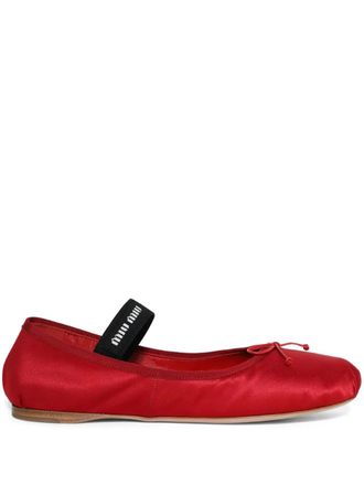 Miu Miu ballerines à logo appliqué - Rouge