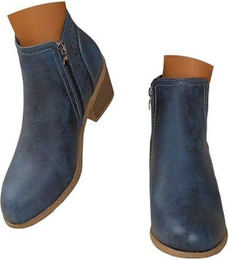 Generic Bottines pour femme &agrave; talon bas et &eacute;pais confortables - Pour lautomne - Bottines basses, 2 1, 42 EU