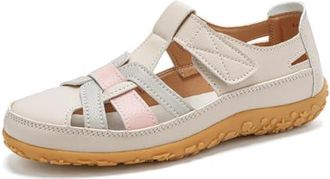 Generic Sandales orthop&eacute;diques en cuir &agrave; bout ferm&eacute; pour femme - Mocassins orthop&eacute;diques avec soutien de la vo&ucirc;te plantaire - Semelle souple - Bride de chevil