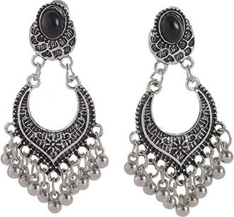 Generic Boucles doreilles Gland &eacute;vider Coeur damour Boucles doreilles en Faux Cristal pour Femmes Gitane r&eacute;tro Bijoux Ethniques, Argent antiqueOp&eacute;ration Facil