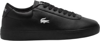 Lacoste Baseshot Evo Krokodil Sneaker f&uuml;r Herren, Leder, Flach (Schwarz)