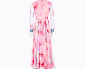 Emporio Armani Maxikleid Emporio Armani Damen Kleid, EMPORIO ARMANI Mulberry Silk Maxi Dress Blumig