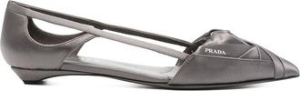 Prada Satin Cut-out Ballerinas