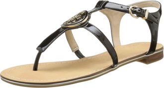 Guess Guess Damen Patent Pu/Metal G Römersandalen, Schwarz, 41 EU