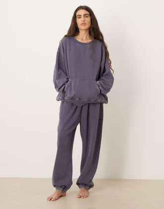 Free People Slow it Down - Jogger ample et confortable - Bleu caban-Gris