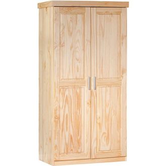 Dmora Dmora - Armoire deux portes en pin massif finition naturelle, coloris chêne, 95 x 190 x 55 cm