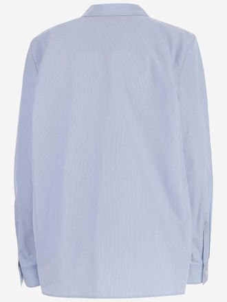 Jil Sander Womens Shirt Striped Cotton Light Blue