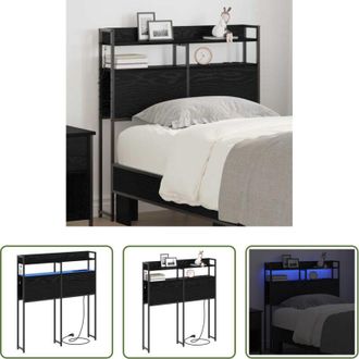vidaXL vidaXL Stauraum - Aufbewahrungskopfteil Schwarz Eichen-Optik 90 cm Holzwerkstoff