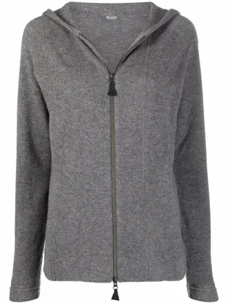 Kristensen Du Nord hoodie en cachemire &agrave; fermeture zipp&eacute;e - Gris