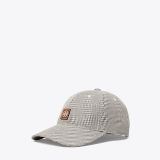 Tory Burch Damen Zweifarbige Baseballkappe aus Canvas