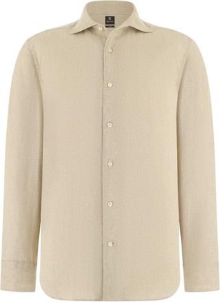 Boggi Milano Homme, Chemises, Beige, Taille: 3XL Chemise en lin coupe Regular