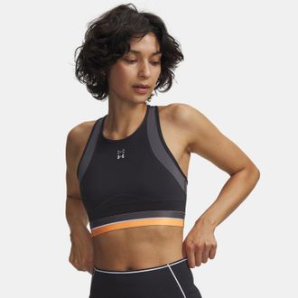 Under Armour Halo Run Crop-Tanktop f&uuml;r Damen Anthracite / Reflektierend XL