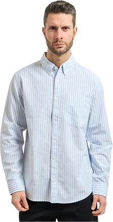 Calvin Klein Homme, Chemises, Bleu, Taille: 3XL Long-Sleeve Striped Shirt