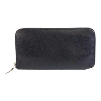 Herm&egrave;s Pre-owned Ostrich Azap Long Silk In Wallet - Femme - Pre-owned - Noir - Taille: ONE Size