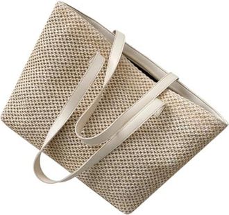Garneck Sac Bandouli&egrave;re Tiss&eacute; Paille Grand Sac Fourre-tout Pour Femme De Plage Paille Tress&eacute;e