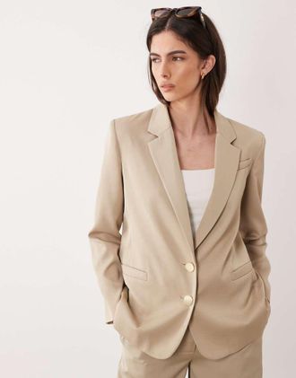 A|X Armani Exchange Blazer mit Kettendetail als Kombiteil in Taupe-Braun