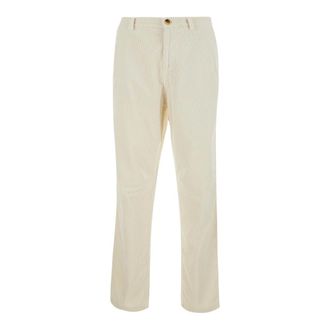 Brunello Cucinelli Pantalon droit en velours c&ocirc;tel&eacute; - Homme - Pantalons - Beige - Taille: XL