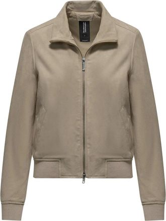 Bomboogie Femme, Vestes, Gris, Taille: 42 FR Veste en cuir su&eacute;d&eacute;