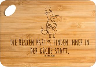 Mr. & Mrs. Panda Bambus - Schneidebrett Fuchs Koch - Geschenk, F&uuml;chse, K&uuml;chenbrett, Party Spruch, Bretter, K&ouml;che, Holz Bretter, witzig, Schneidebrett