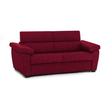 Dmora Schlafsofa 3-Sitzer Pacecos, abziehbar, Stauraum Made in Italy, waschbar, 225x95 cm Rot
