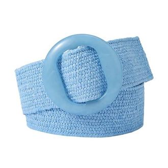 Generic Ceinture Femme Grande Taille - Ceinture large boh&egrave;me pour femme en tissu &eacute;lastique tiss&eacute; avec boucle d&eacute;corative en r&eacute;sine ronde style ethnique estival