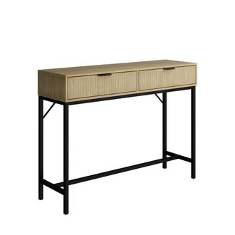 Vicco Konsolentisch Lennox, Flurtisch, Eiche, 100 x 75 cm mit 2 Schubladen