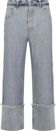 Acne Studios Femme, Jeans, Bleu, Taille: 38 FR Denim Rhinestone Pantalons