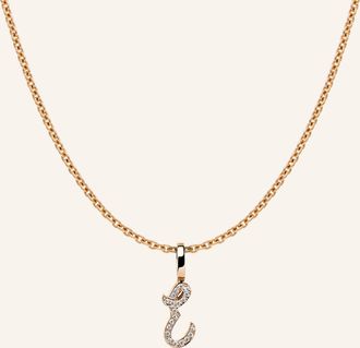 Cada Cada Kette Tiny Diamond Letter E rosegold