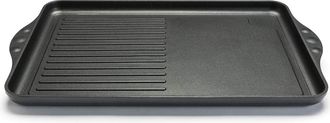 Nowa Grill- und Teppanyaki-Platte (LxBxH 43x28x2 cm) - Antihaftbeschichtete XXL Alu-Guss Grillplatte für alle Herdarten (backofen- & induktionsgeeignet) - 