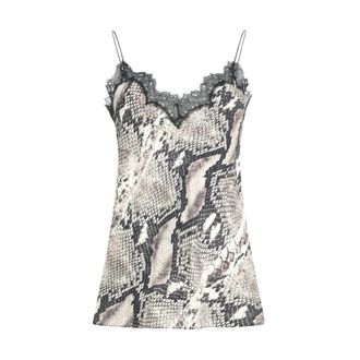 Roberto Cavalli Seiden-Top mit Python-Print - - Tops - Damen - Mehrfarbig - M