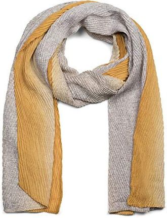 styleBREAKER &eacute;charpe pliss&eacute;e pour femmes avec d&eacute;grad&eacute; de couleurs sur les bords et motif quadrill&eacute;, &eacute;tole, foulard 01017105, couleur:Moutarde