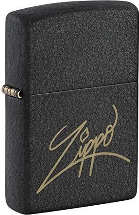 Zippo Sturmfeuerzeug - Founder Set, Black Crackle, Laser Engrave - Nachf&uuml;llbar - Wiederverwendbar - Windfestes Design - Geschenkbox - Made in USA