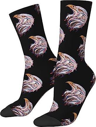 Generic Chaussettes ethniques avec aigle - Cadeau amusant pour homme, femme, adolescent