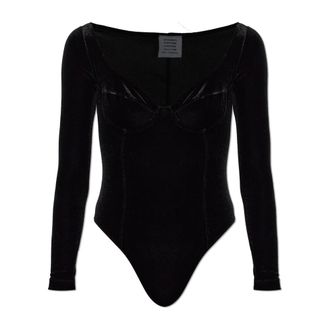 VETEMENTS Samt-Body mit langen &Auml;rmeln - - Tops - Damen - Schwarzk - S