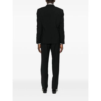 Tagliatore Satin-Peak Lapel Pant Suit - Black