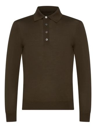 Tom Ford polo boutonn&eacute; &agrave; poche poitrine - Marron