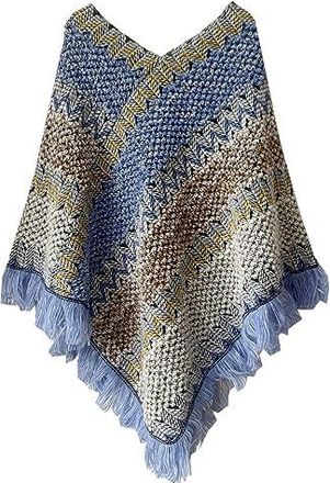 Generic Poncho Femme Hiver Chaud Chale Femme Hiver Chaud Cape Femme Effet enveloppant &Eacute;charpe Longue Ample Style Ethnique