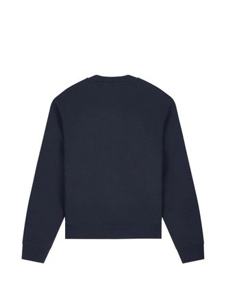 Emporio Armani Logo-Embroidered Cotton Sweatshirt - Navy